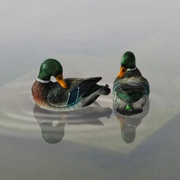 Durable Realistic Mandarin Duck Statue Resin Floating Swan Sculpture ...
