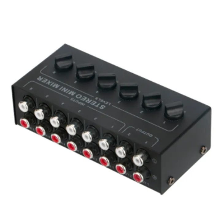 Channels Passive Stereo Mixer Mini Audio Mixer Portable Sound Mixer RCA ...