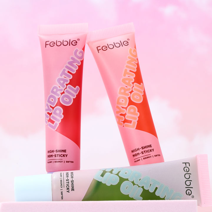 New Febble 3 Color Hydrating Lip Oil Moisturizing Plump Lip Balm Fade ...