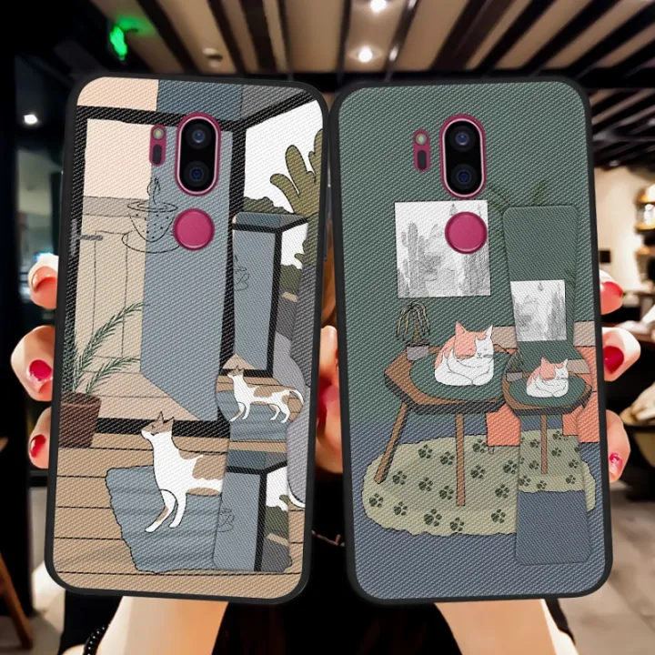 Anime Cartoon Cat Soft Case For LG Optimus G5 G6 G7 ThinQ Silicone ...