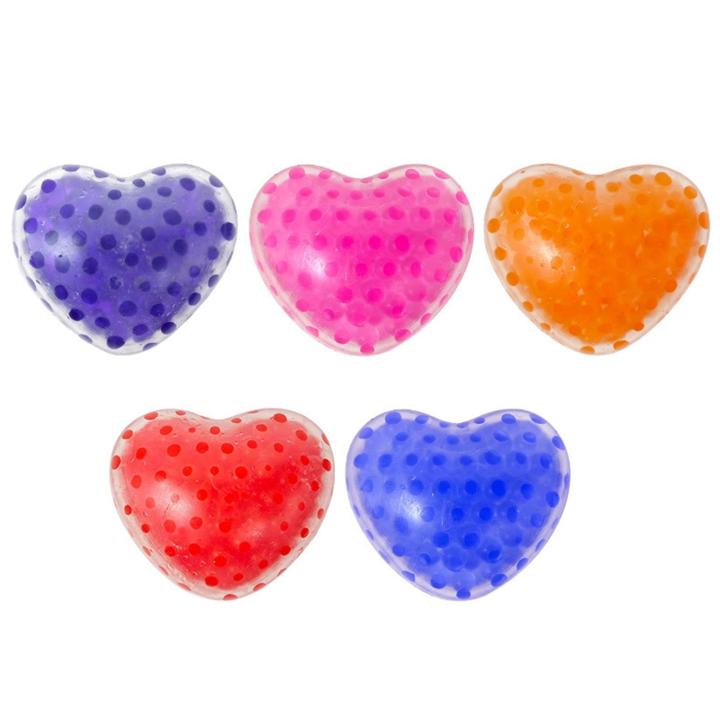 Love Heart Squishes Toy 5pcs Glitter Heart Stress Relief Toy Set Fun ...