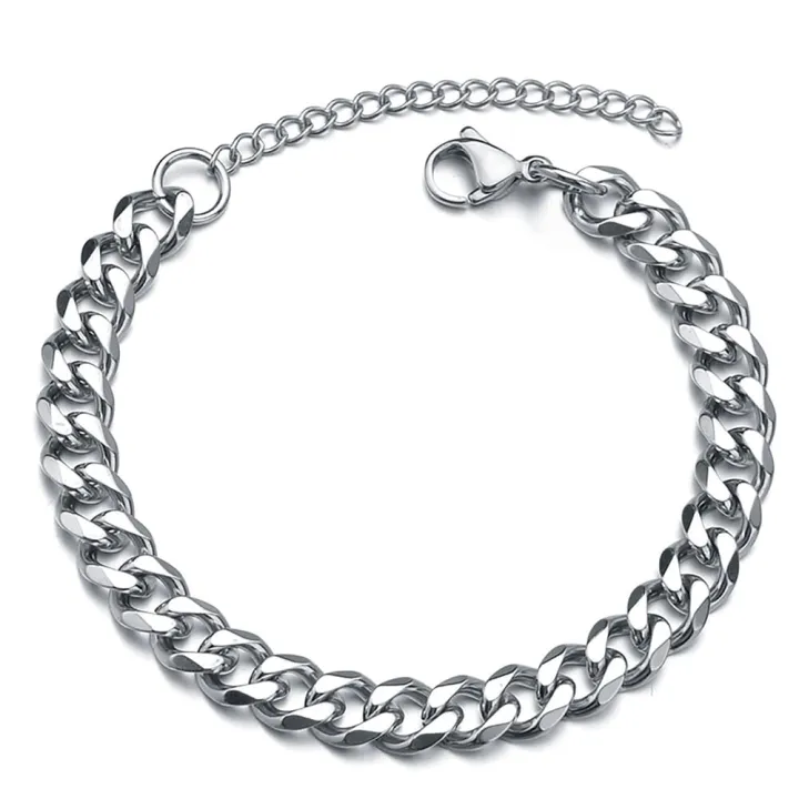 Sunny Men Bracelet Chain Plated Stainless Steel Hip Hop Geometric Cuban ...