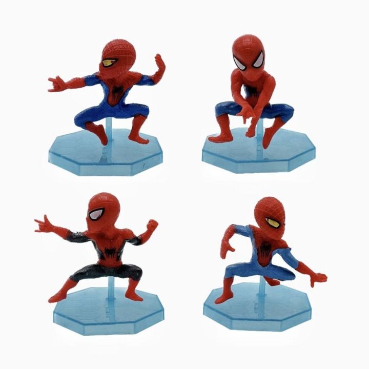 4Pcs/Set Home Decoration Q Version Spider Man Model Toy Marvel ...