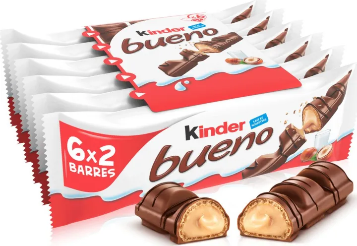 Kinder Bueno Twin Bar 43g x 6 Pairs Milky Chocolate Super Delicious ...