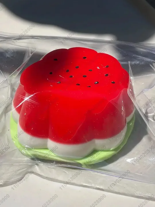 Big Watermelon Pudding Taba Squishy Silicone 0.26KG Big Jelly Pudding ...