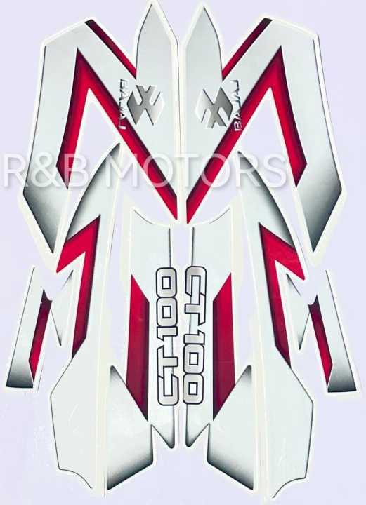 Bajaj Ct100 Black Bike Red Sticker Full Sticker Kit | Daraz.lk