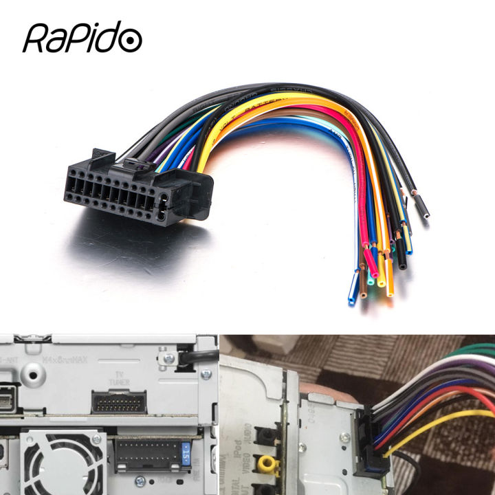 22 Pin Wiring Harness Connector Adapter Cable For Kenwood Dnx Ddx Kvt ...