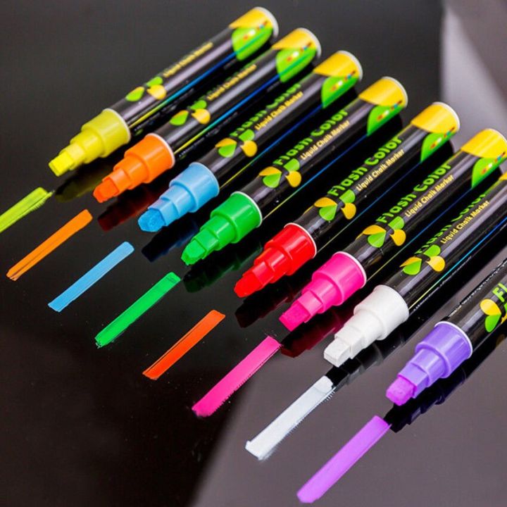 【Hot】 8 Colors Highlighter Fluorescent Liquid Chalk Marker Neon Pen For ...