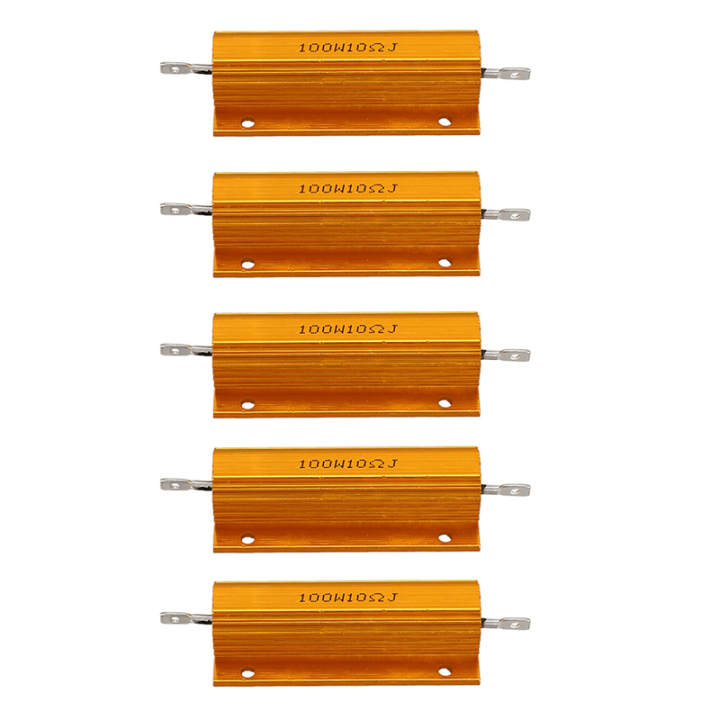 5X Gold Aluminum Clad Power Resistor Resistance 100W, 10 Ohm 10R | Daraz.lk