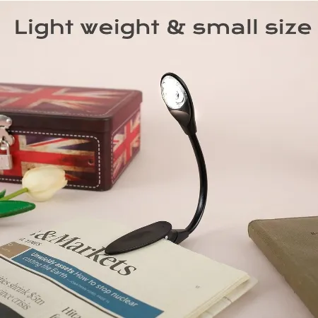 Portable Bendable Battery Powered Clip-On Book Lamp/ LED Eye Protection ...