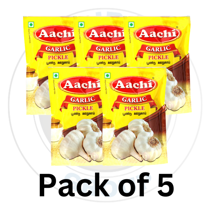 Aachi Garlic Pickle - Pack of 5 (50g x 5) | Daraz.lk
