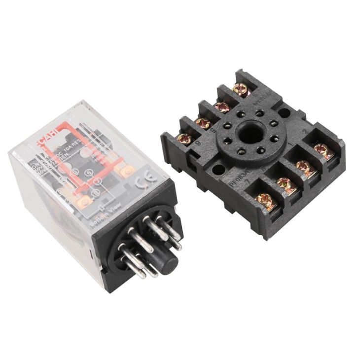 MK2P-I Clear Shell DPDT AC220V Coil Power Relay Socket Base | Daraz.lk