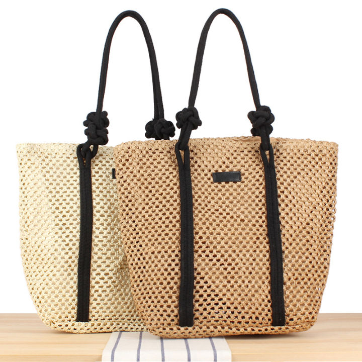 Paper Woven Bag Eco-Friendly Beach Bag Tote Bag for Seaside Vacation ...