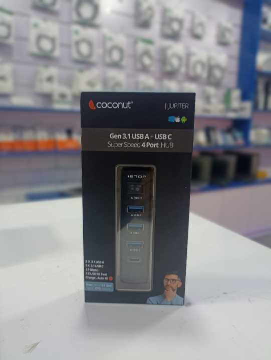 Coconut Gen 3.1 USB A+USB C Super Speed 4 Port HUB | Daraz.lk