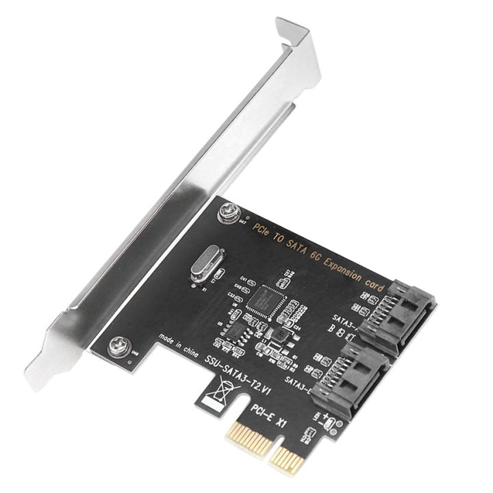 PCIE to SATA Expansion Card ASM1061 PCIE to 2-Port SATA3.0 6Gbps ...