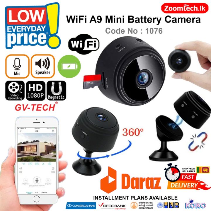 A9 Mini Surveillance Cameras With Wifi 1080p HD | Daraz.lk
