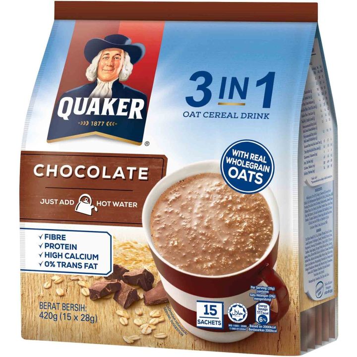 FAST Prepare Quaker Chocolate Australian Wholegrain Oat Cereal Drink 3 ...