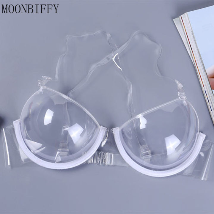 Women Bras Transparent Clear Push Up Bra TPU Strap Ultra-thin Invisible ...