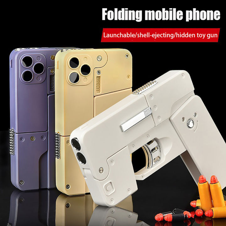 Folding Mobile Phone Soft Bullet Launcher Shell Throwing Child ...