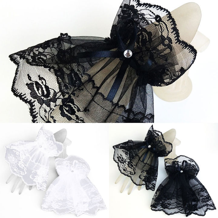 Women Short Lace Hand Sleeves Fashion Hollow Arm Sleeves Ruffled Floral ...