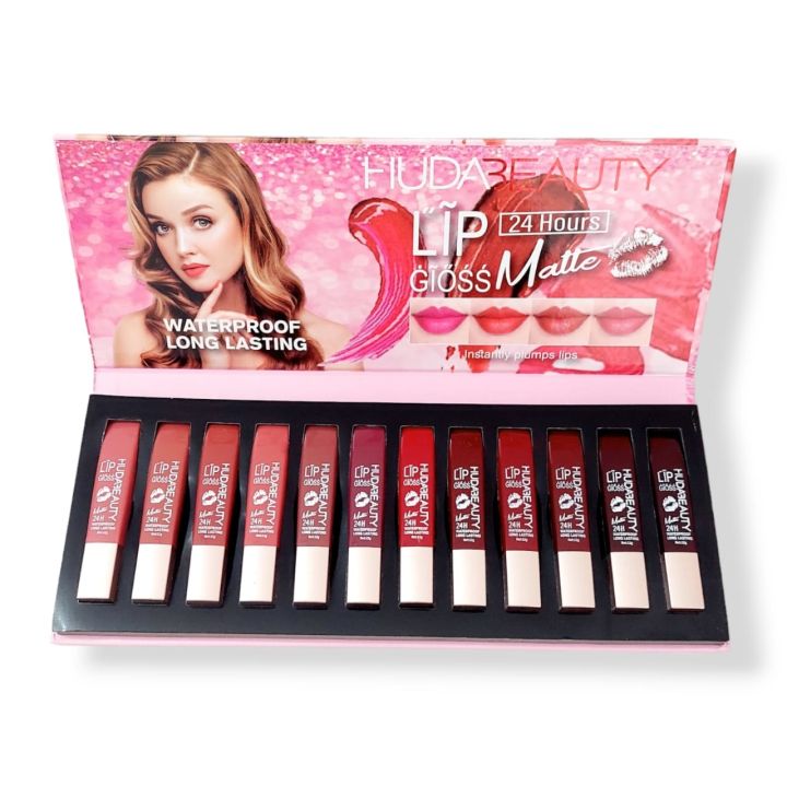 HUDA BEAUTY LIP GLOSS SET MATTE LIQUID -First Copy | Daraz.lk