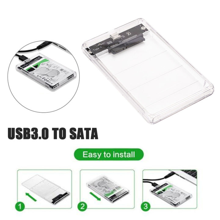 USB 3.0 to SATA Hard Drive Enclosure Caddy Case For 2.5" Inch HDD / SSD ...