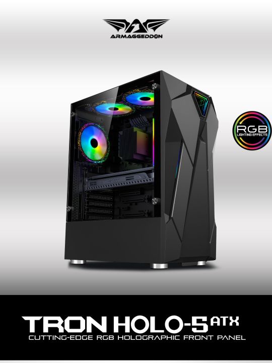 ARMAGGEDDON TRON HOLO 5 ATX PC RGB GAMING CASE | Daraz.lk