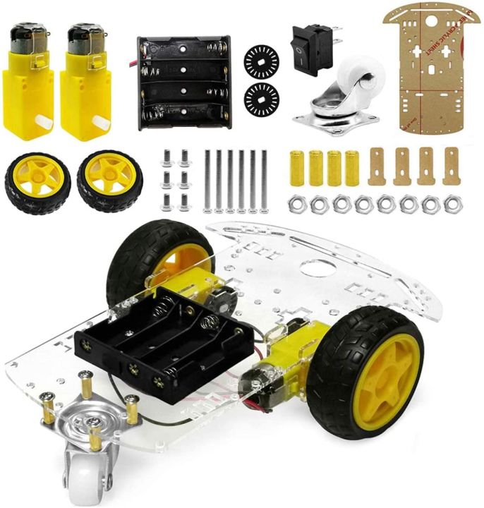 Smart Robot Car 2WD Chassis Kit with (2 Speed Encoder + 2 Wheels + 2 ...