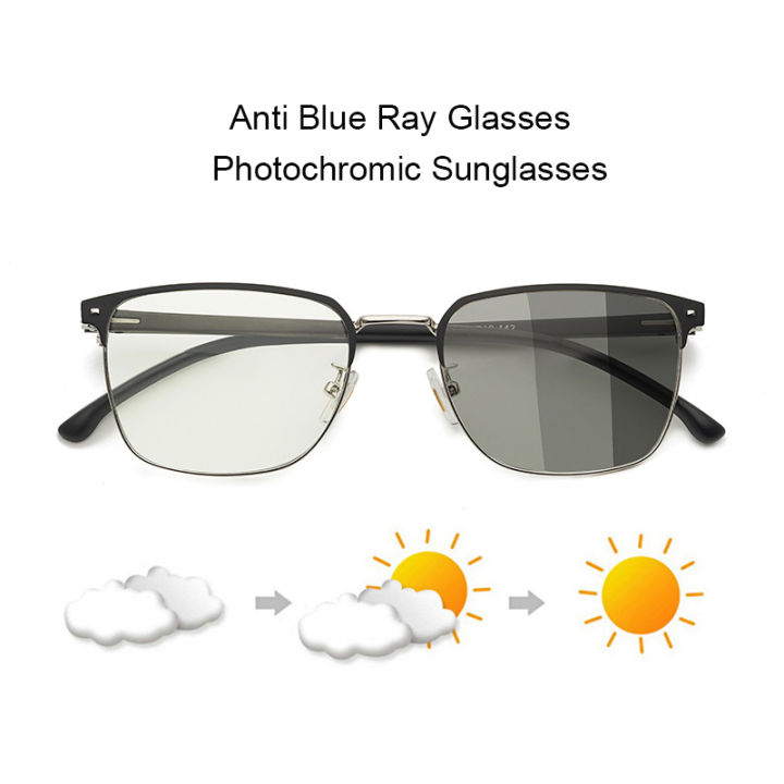 Photochromic Eyeglasses with Anti Radiation Chameleon Discoloration Glasses for Men Shades Sun Protect Eye Glasses Women Daraz.lk
