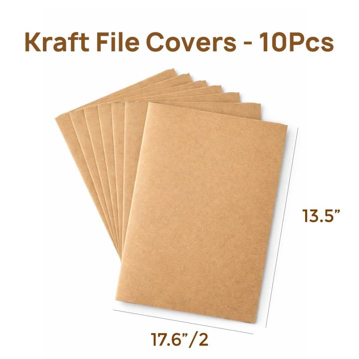 Kraft Paper File Covers 10 Pcs 350GSM | Heavy Duty Cardboard File ...