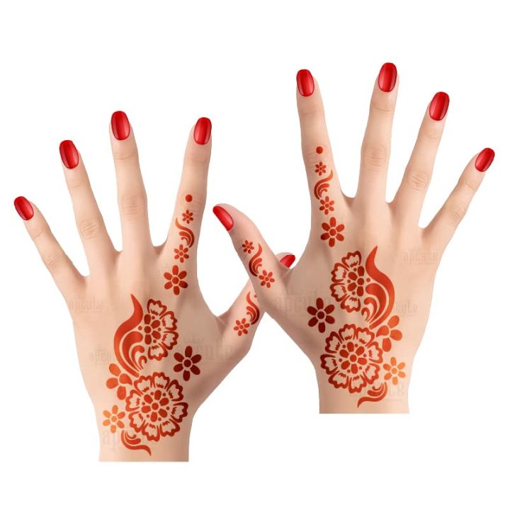 Apcute Mehandi Ke Chhape Set of - 2 Piece | Henna Tattoo stencil for ...