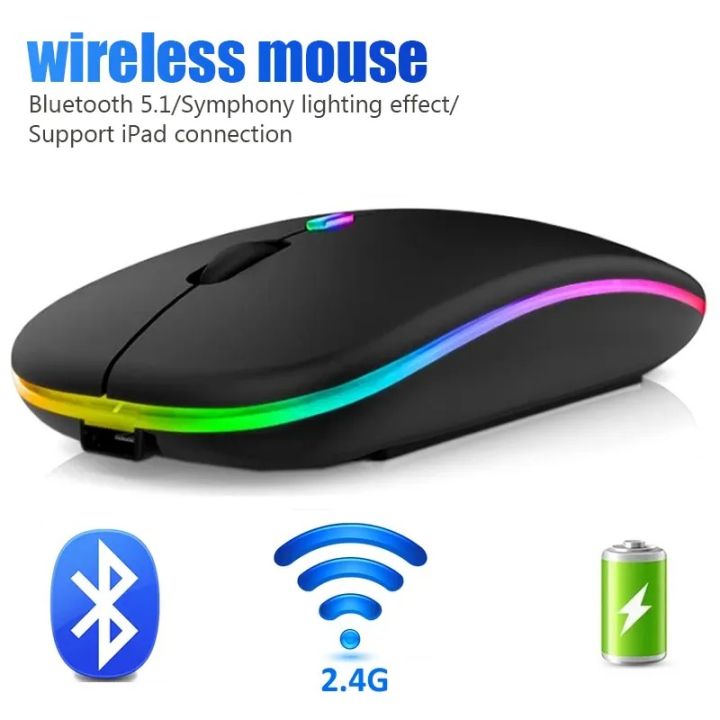 M103 High End Ultra-thin Type C Mouse 2.4Ghz Optical 7RGB Rechargeable ...