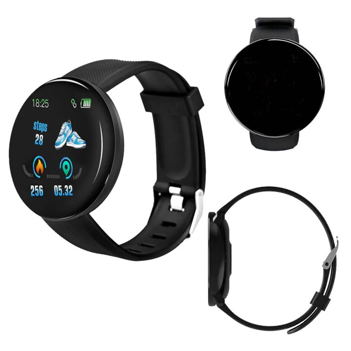 D18 Smart watch Heart Rate Monitor Men's Women's Smartwatch Round ...