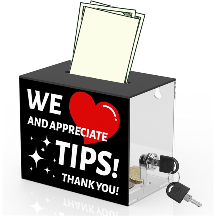 Donation Box with Lock Donation Acrylic Tip Collection Box with Lock ...