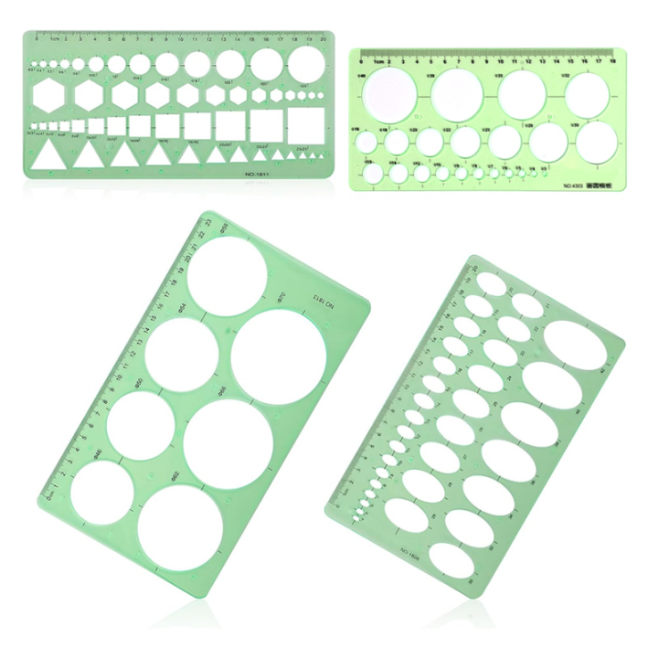 4pcs Circle Template for Drawing Drafting Tool Geometric Round Circle ...