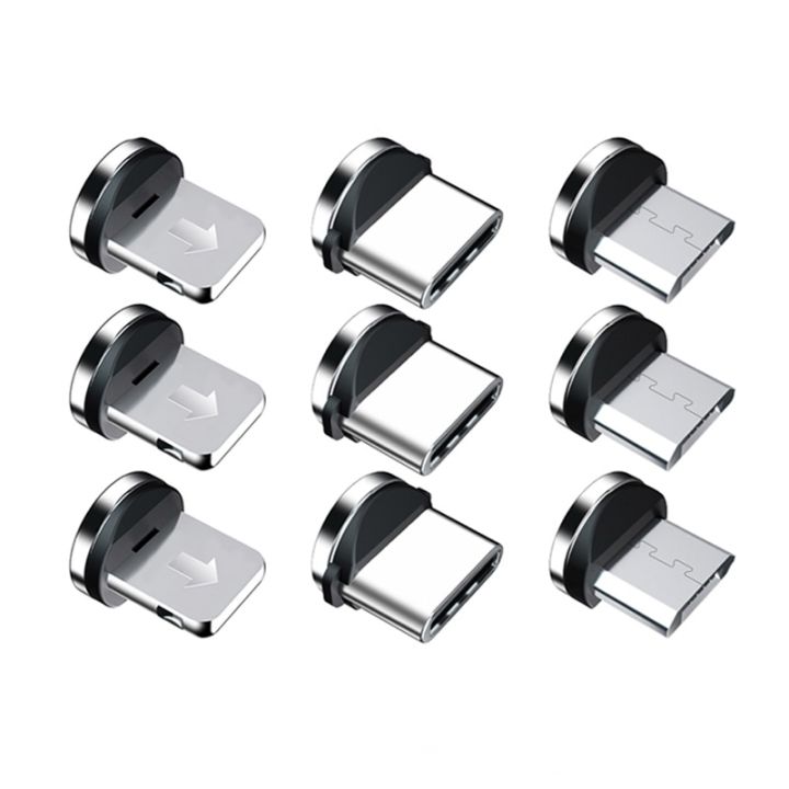 Round Magnetic Cable plug 8 Pin Type C Micro USB C Plugs Phone Magnet ...