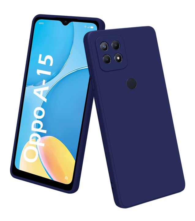 OPPO A15 Liquid Silicone Luxury Soft Matte Camera Protection Silicone ...