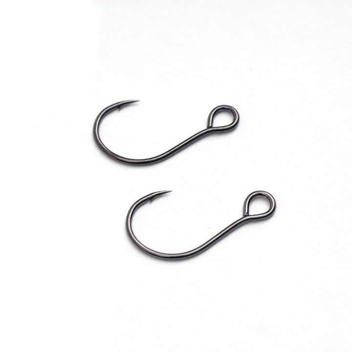 10pcs/lot Size 4-12 Origin For Fishing Lure Replacement Hook Single Fish Bait Hook Inline Hook ...