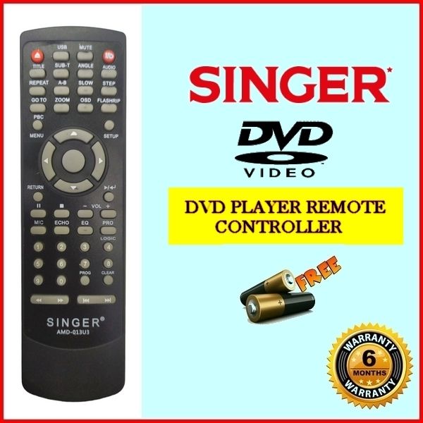 Singer DVD Player Remote Controller AMD013U3 & Free Battereis | Daraz.lk