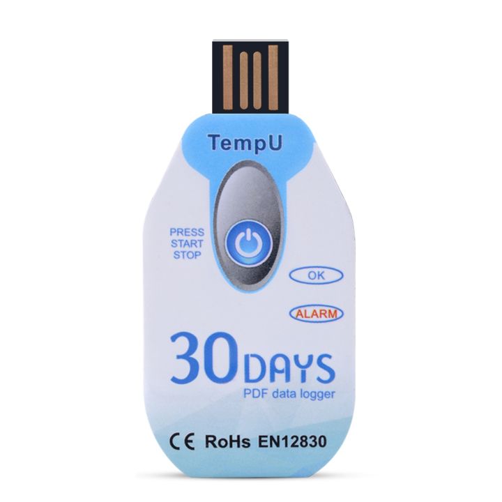 PDF Report USB Port 10000 Points USB Temperature Data Logger Disposable Recorder 30 Days Cold ...