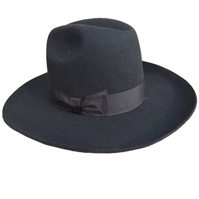 Israel Jewish Hat Wool Hasidic Jews Wide Brim Fedora Cap Black Felt ...