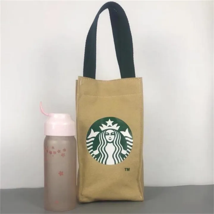 【Miga Plaza】TTMU New Starbuck Canvas Tote Bag White Black Lunch Tote ...