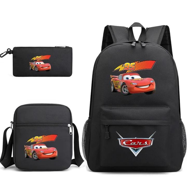 3 s Disney Pixar Cars Lightning McQueen Bookbag Kids Backpack Boys ...