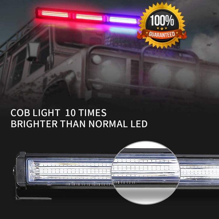 Car Police Strobe Metal Cover VIP Emergency Warning Flash Light Bar LED ...
