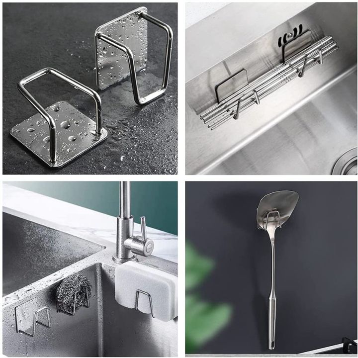 4 Non-Perforated Sponge Racks Stainless Steel Sponge Drain Racks Steel ...