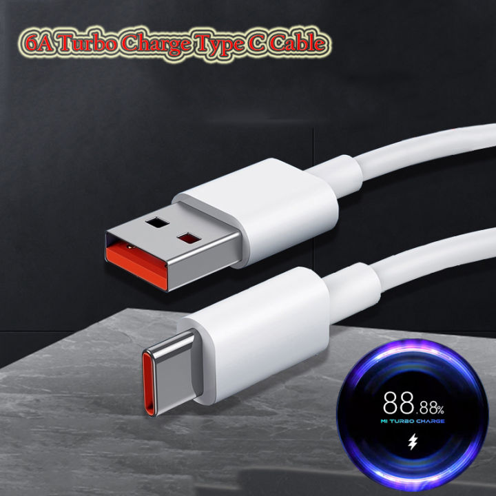 120W 33W Turbo Charger Cable 6A Fast Charging Type C Line For Xiaomi Mi ...