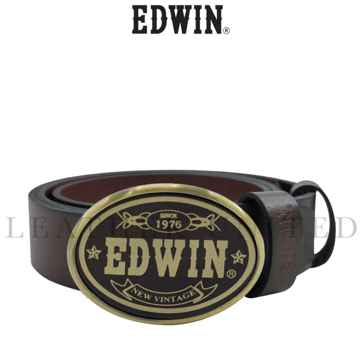 𝗘𝗗𝗪𝗜𝗡 𝗖𝗢𝗟𝗟𝗘𝗖𝗧𝗜𝗢𝗡 Genuine Top Grain Leather 40MM Vintage Big Buckle Belt ...