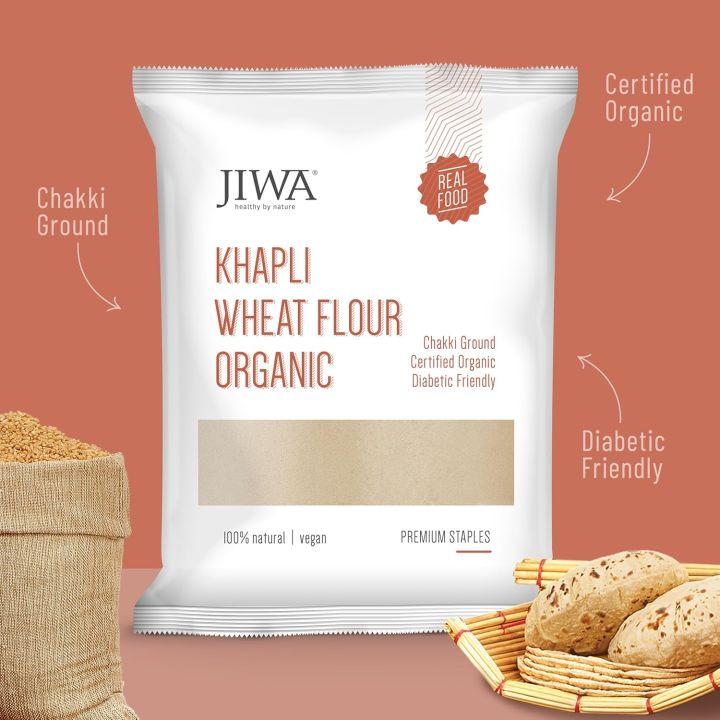 Jiwa Cold Pressed Organic Khapli Wheat Flour / Atta| Emmer Wheat Chakki ...