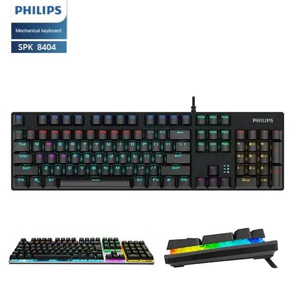 Philips SPK8404 RGB Mechanical Gaming Keyboard – Blue Switch, Full Anti ...