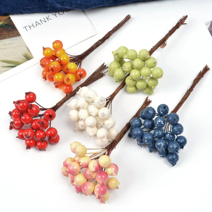 10pcs New Artificial Flower Mini Red Berry Bouquet Wedding Home ...